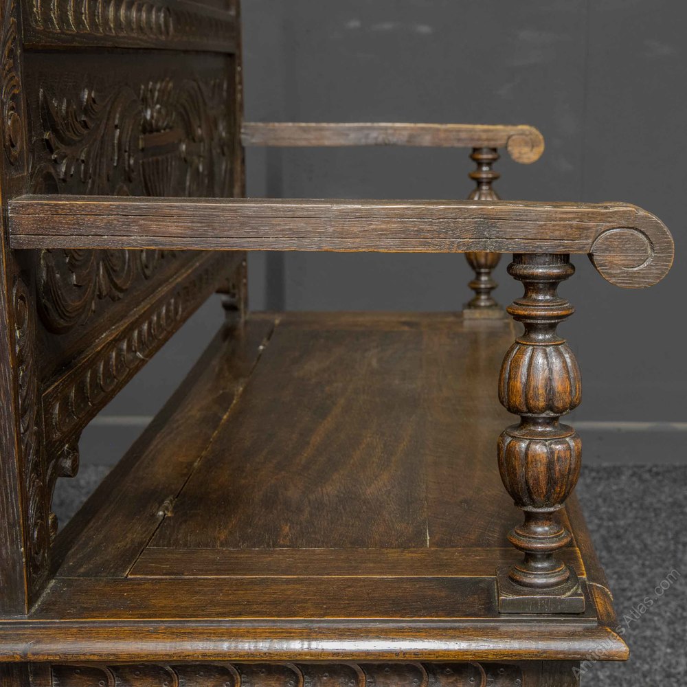 Victorian Box Oak Settle - Antiques Atlas