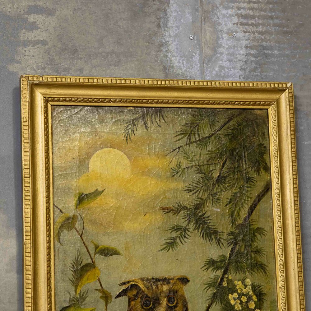 Antiques Atlas - Victorian Owl Painting