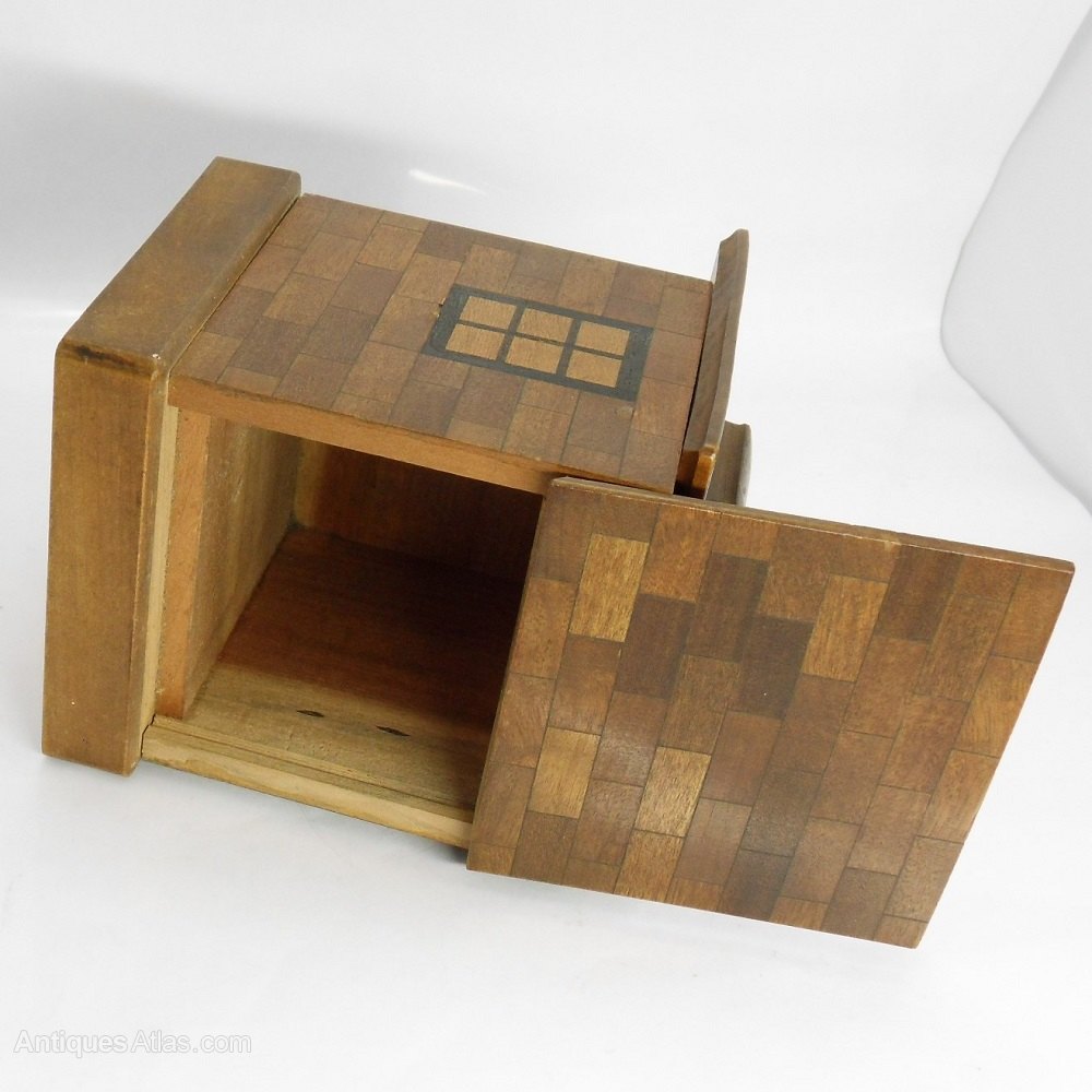 Antiques Atlas - 1930's Vintage Marquetry 'House' Puzzle Box as309a483 ...