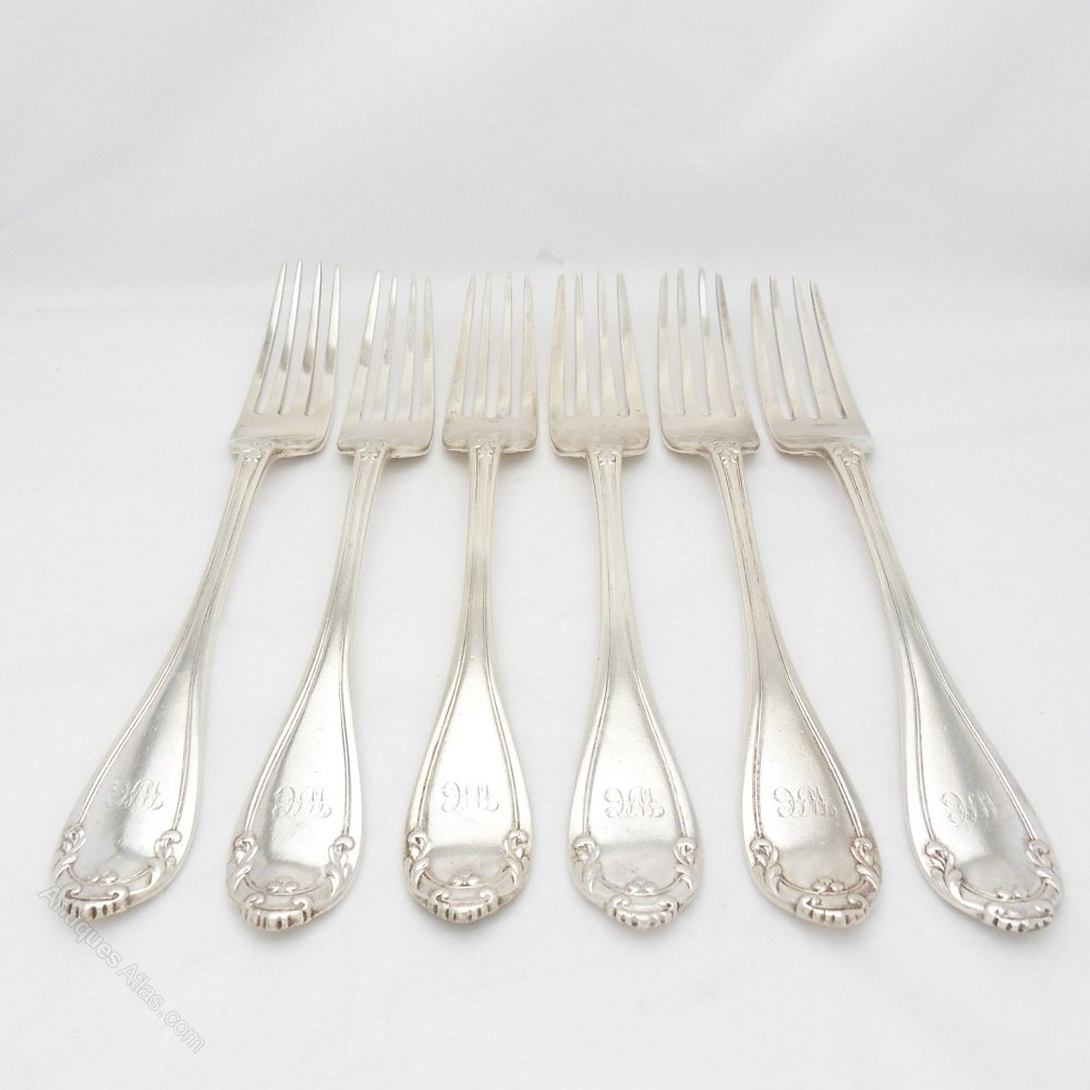 Antiques Atlas - 6 Splendidly Decorated Victorian Silver Forks