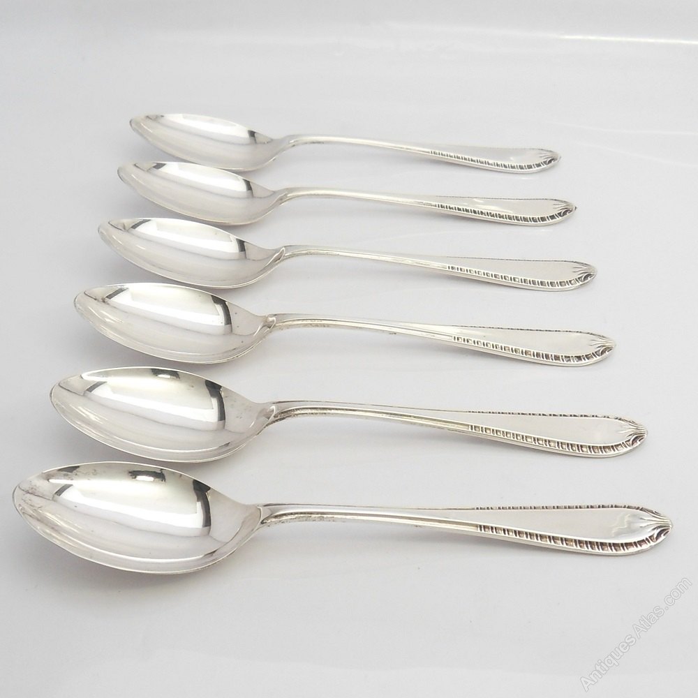 Antiques Atlas - Cased Set 6 Silver Spoons By Viners Sheffield 1964