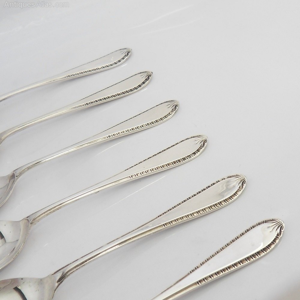 Antiques Atlas - Cased Set 6 Silver Spoons By Viners Sheffield 1964