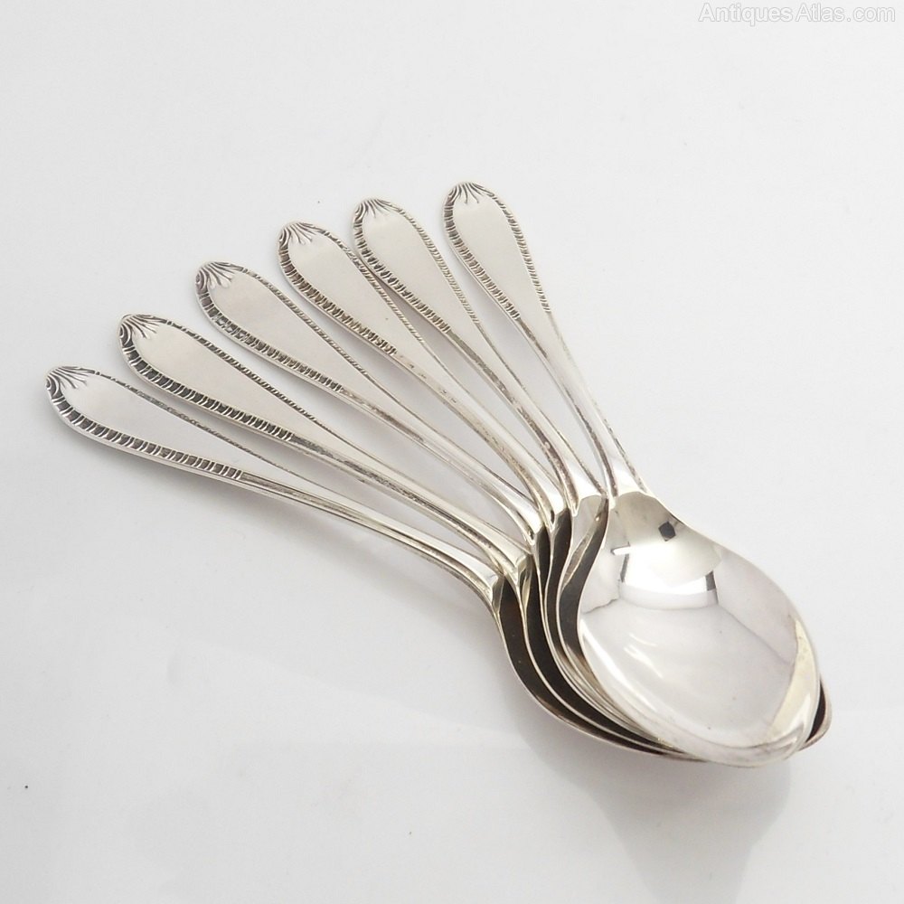 Antiques Atlas - Cased Set 6 Silver Spoons By Viners Sheffield 1964