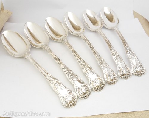 Antiques Atlas - Fine Set Of 6 Victorian Queen's Pattern Spoons