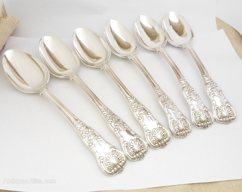 Antiques Atlas - Fine Set Of 6 Victorian Queen's Pattern Spoons