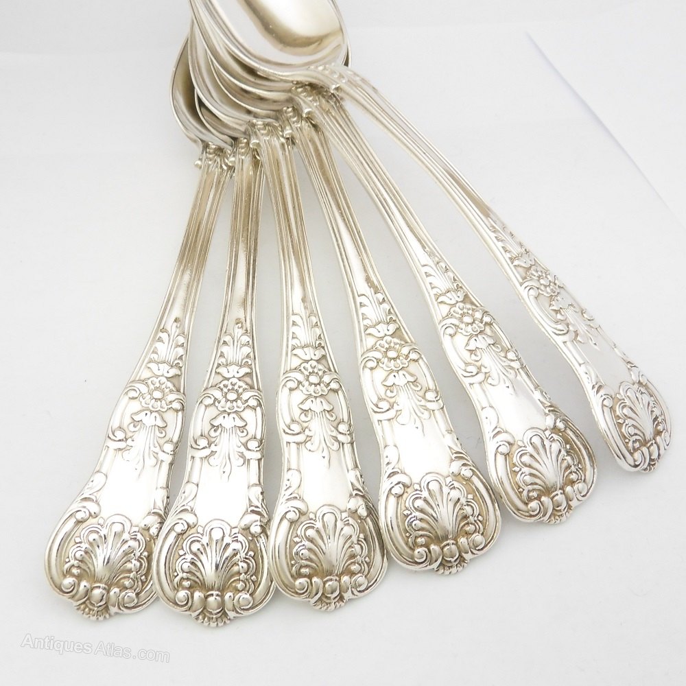 Antiques Atlas - Fine Set Of 6 Victorian Queen's Pattern Spoons