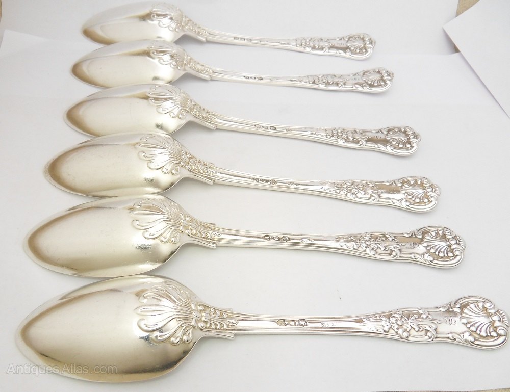 Antiques Atlas - Fine Set Of 6 Victorian Queen's Pattern Spoons