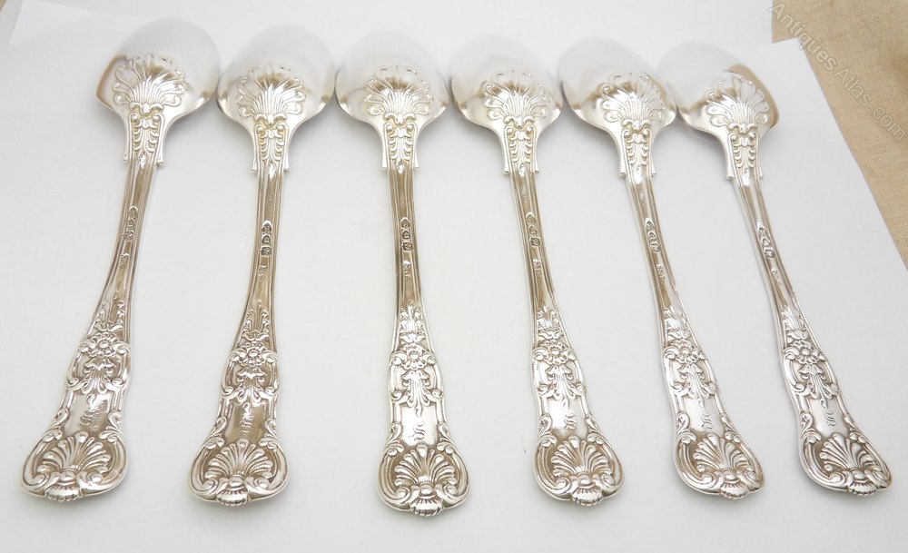 Antiques Atlas - Fine Set Of 6 Victorian Queen's Pattern Spoons