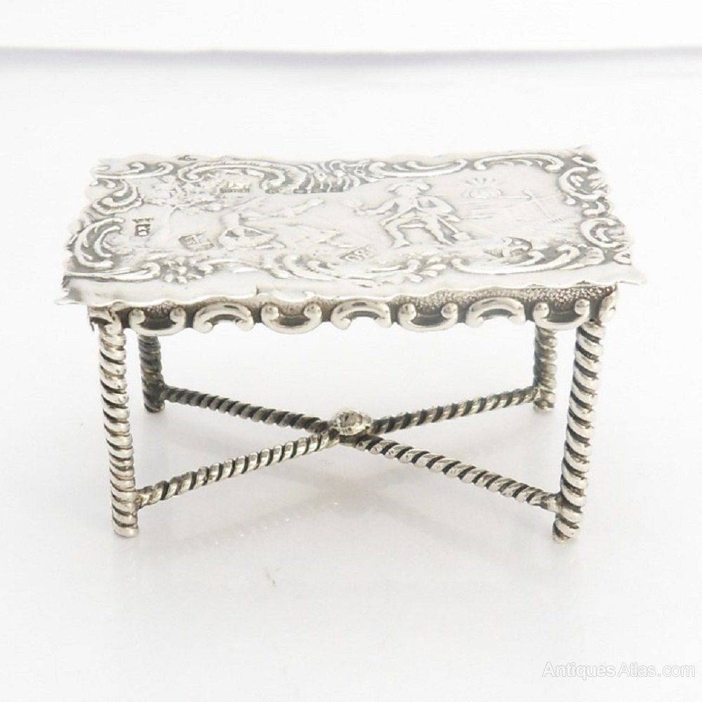 Antiques Atlas - Miniature Silver Table Import Hallmarks Sheff 1897