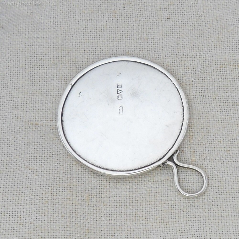 Antiques Atlas - Miniature Silver Pendant Mirror Chester 1921