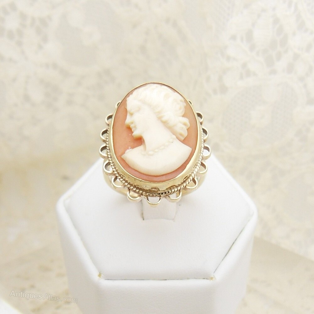 Antiques Atlas - Vintage 9ct Cameo Ring With Rope Twist Setting ...