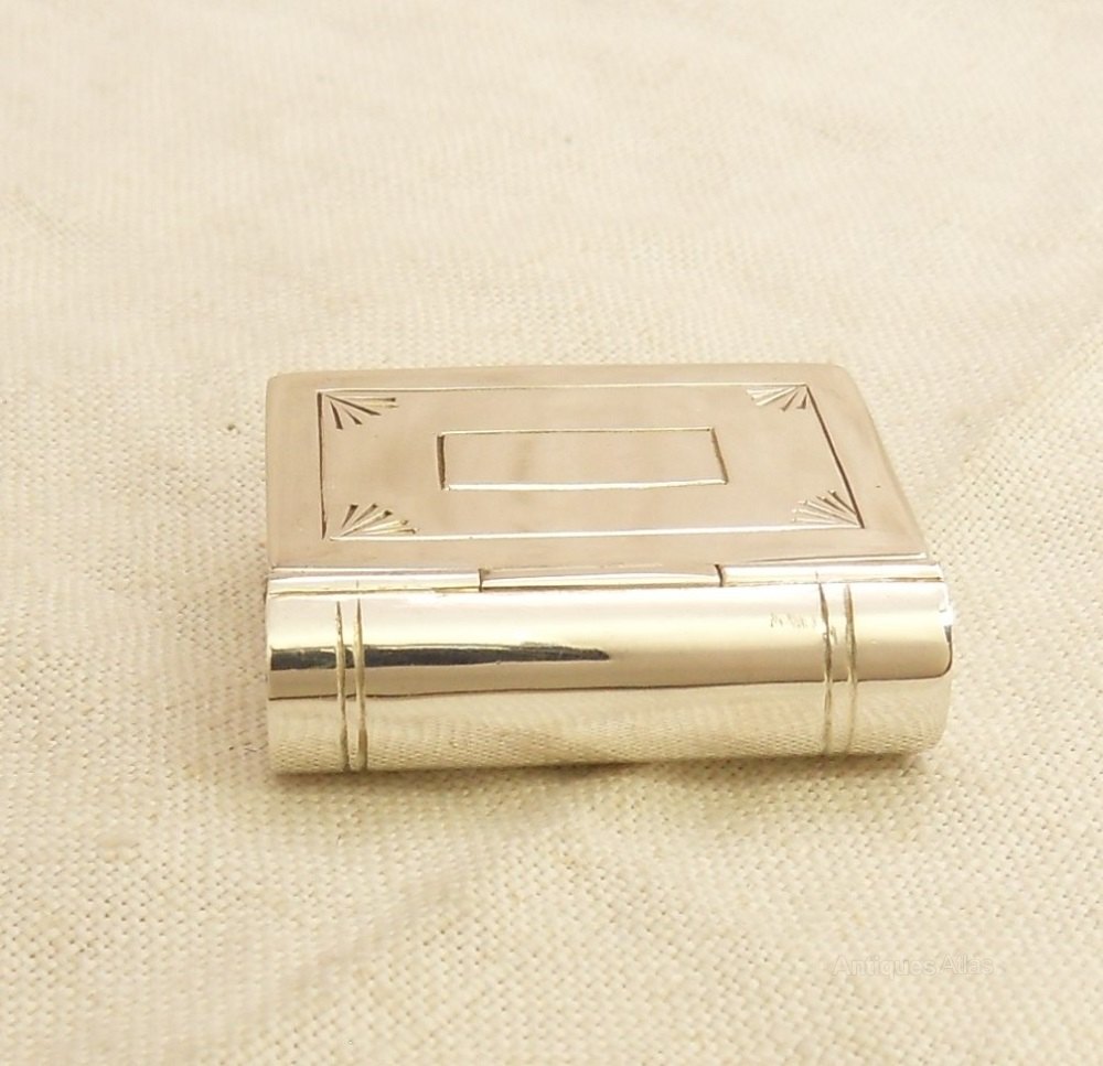 Antiques Atlas - Vintage Silver Book Form Pill Box Birm' 1989 ...