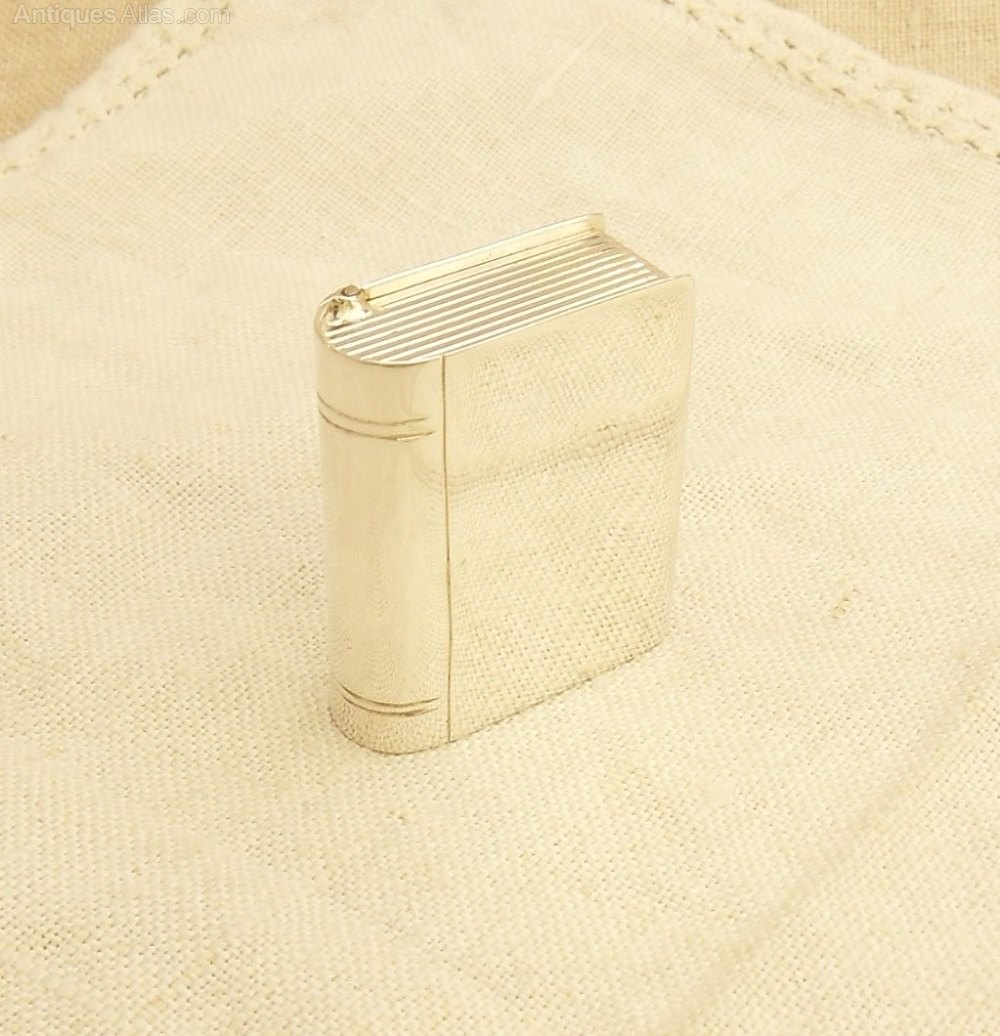 Antiques Atlas - Vintage Silver Book Form Pill Box Birm' 1989 ...