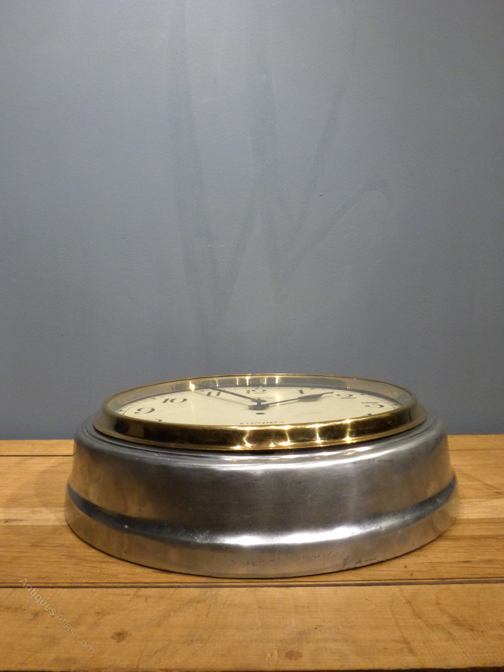 Antiques Atlas - Aluminium Cased Factory Clock
