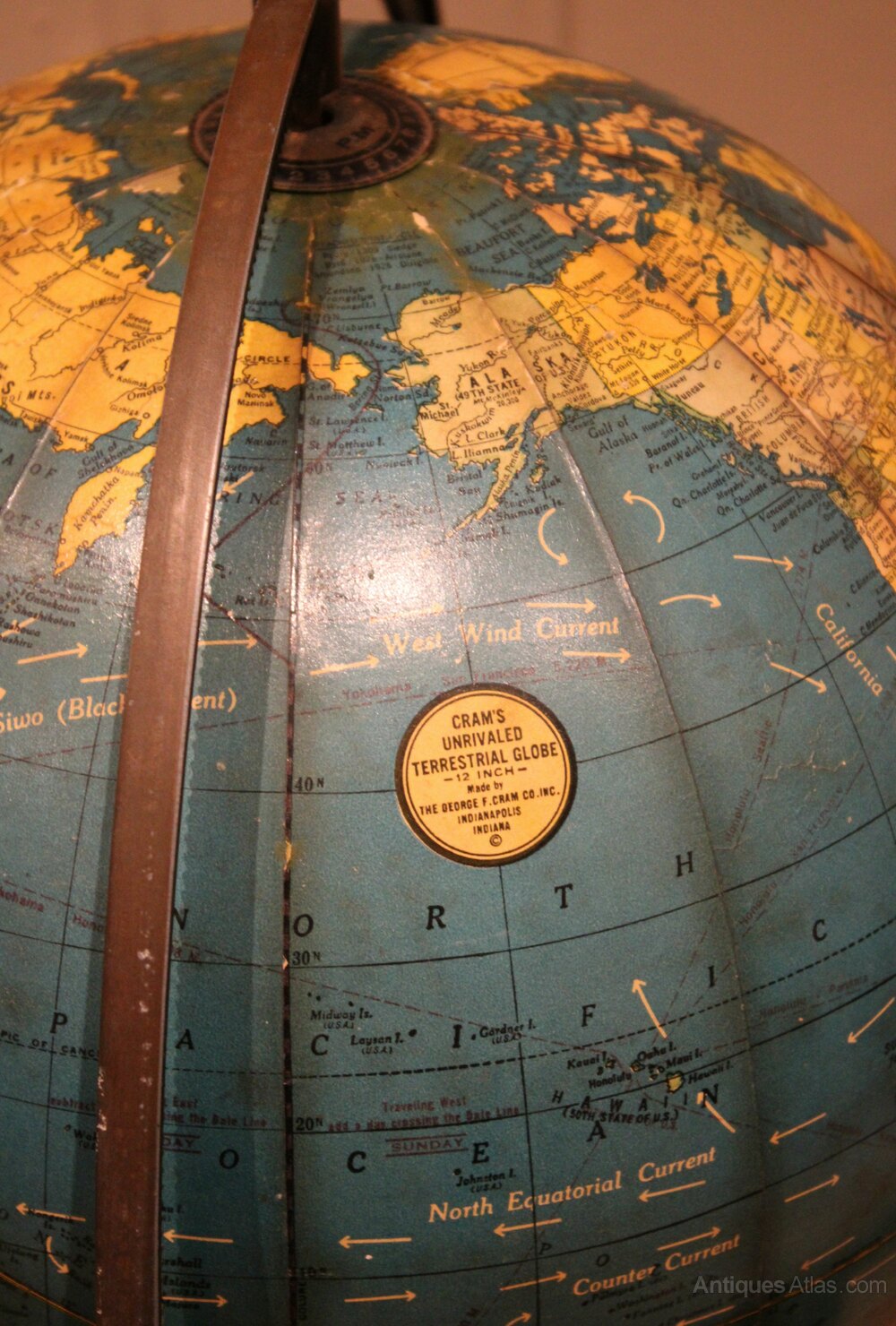 Antiques Atlas - 12" Crams Terrestrial Globe In A Walnut Stand as294a6376