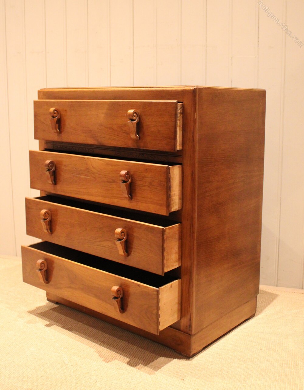 Art Deco Oak Chest Of Drawers as294a6459 - Antiques Atlas