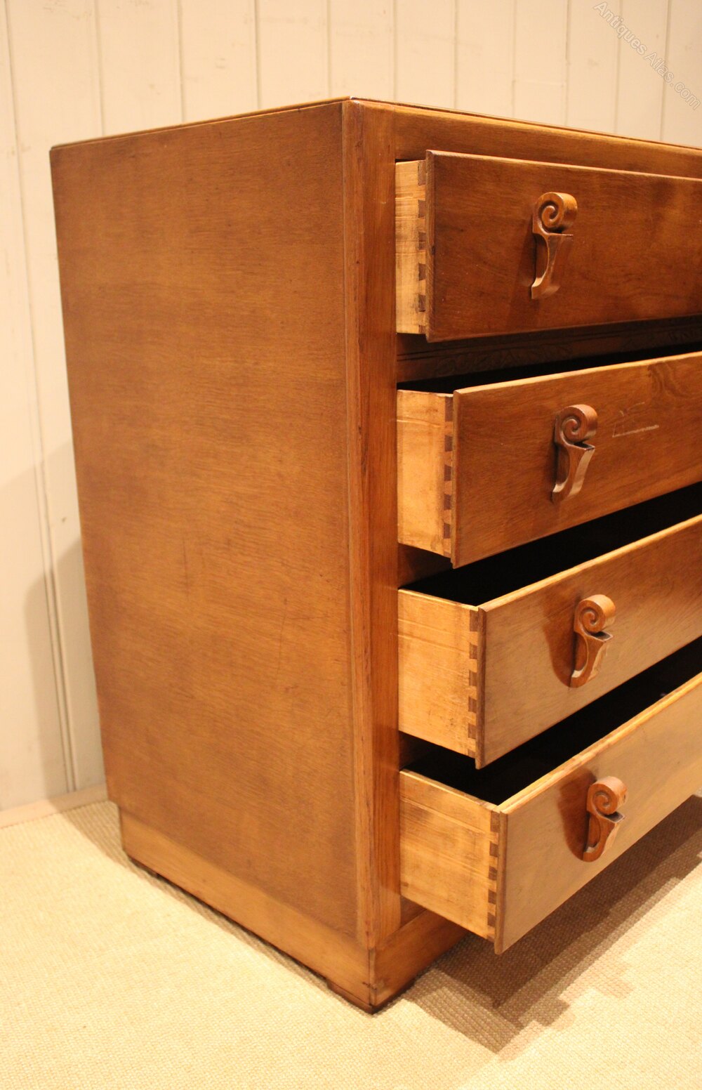 Art Deco Oak Chest Of Drawers as294a6459 - Antiques Atlas
