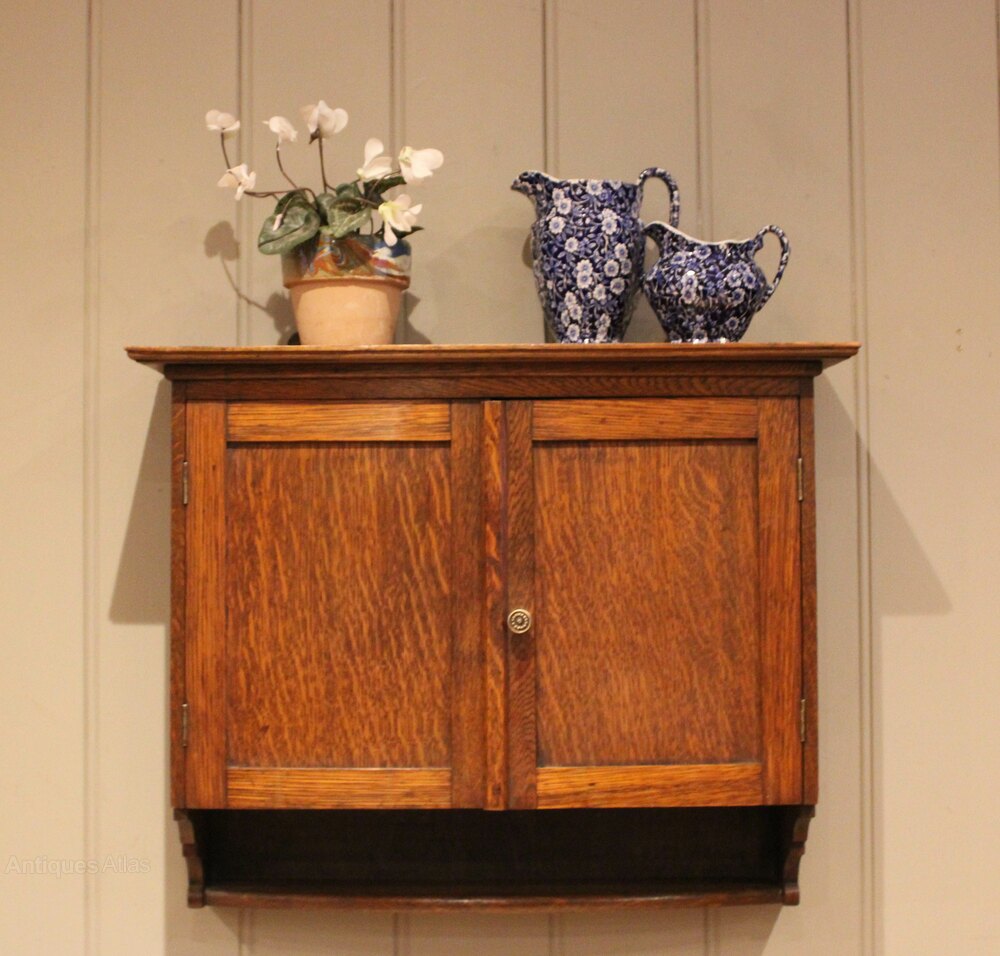Edwardian Oak Wall Cabinet as294a5685 - Antiques Atlas