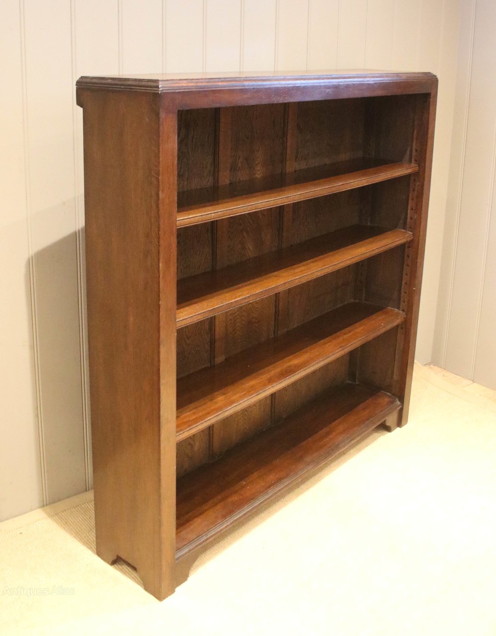 Large Oak Open Bookcase - Antiques Atlas