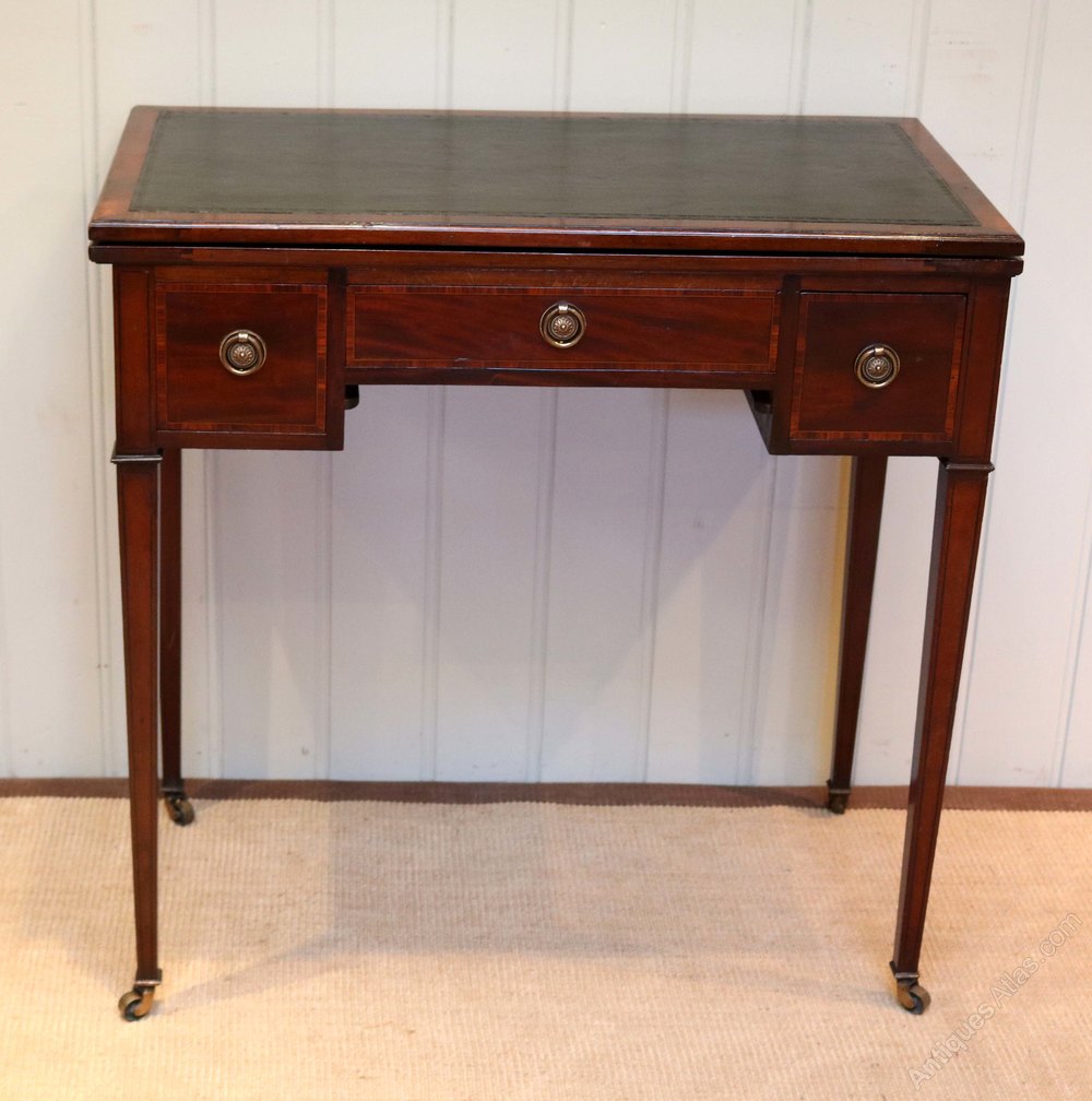 Mahogany Writing Desk Table (English, C. 1890) - Antiques Atlas