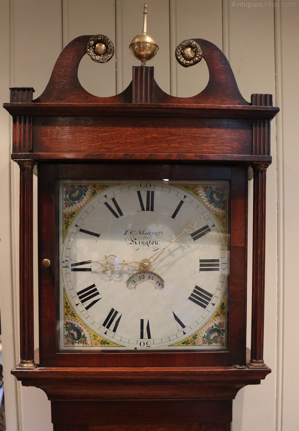 Antiques Atlas - Oak Cottage Longcase Clock (England, C. 1820)