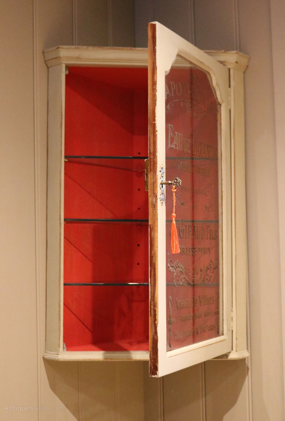 Antiques Atlas - Painted Sign Written Wall Cabinet