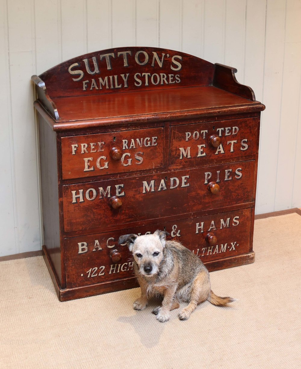 Rustic Pine Sign Written Chest - Antiques Atlas