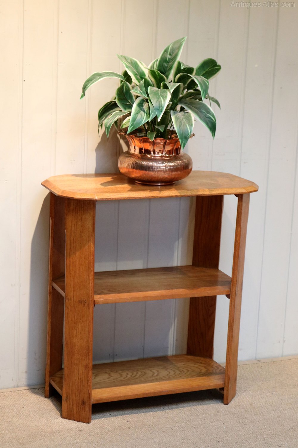 Solid Golden Oak Three Tier Table - Antiques Atlas