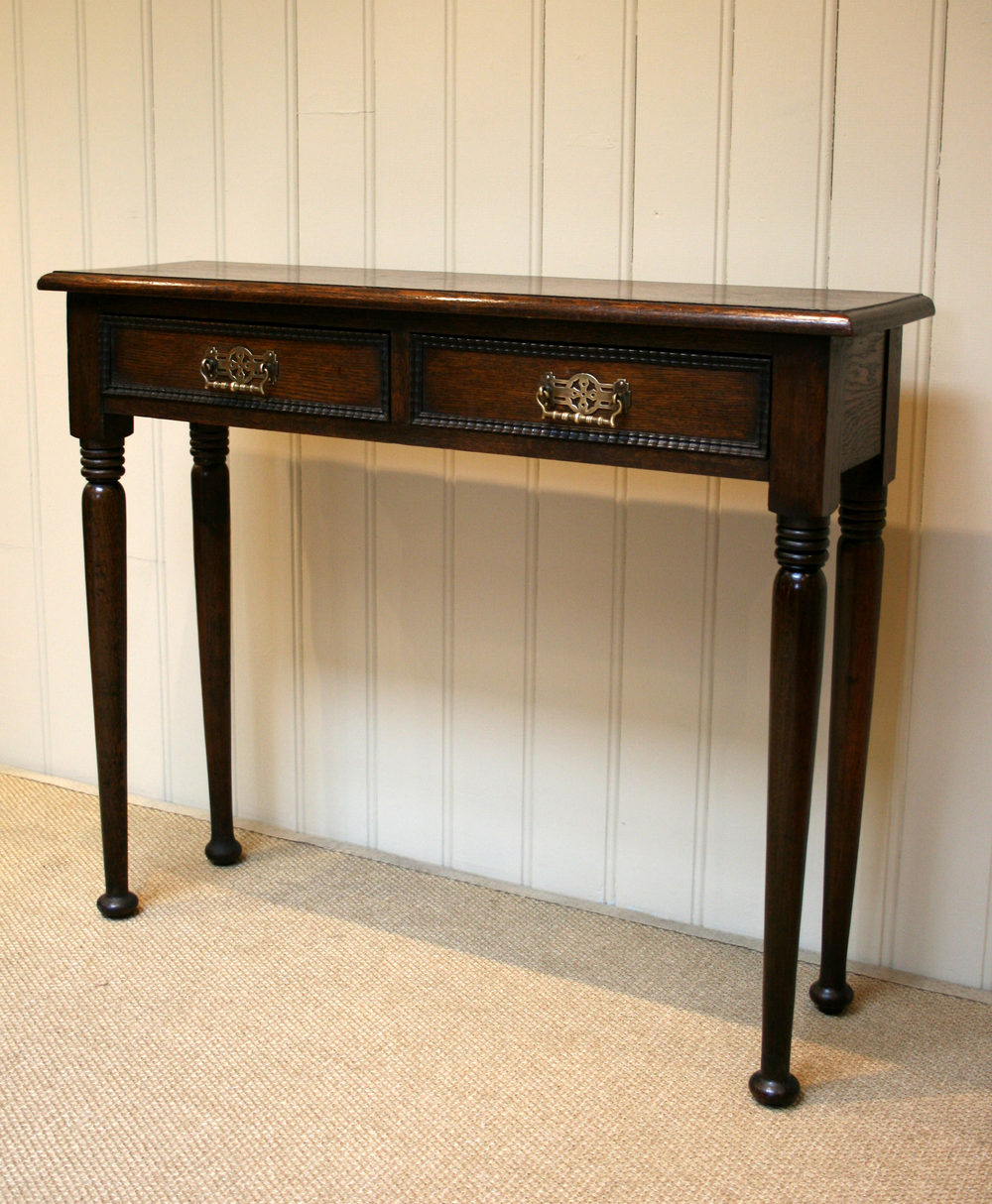 Solid Oak Narrow Hall Table Antiques Atlas
