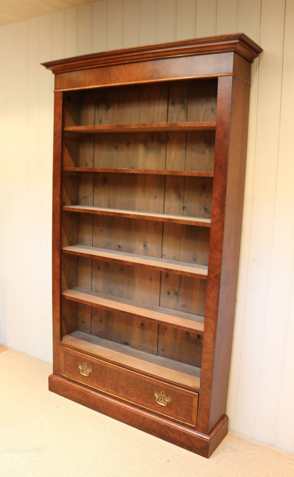 Antiques Atlas - Tall Open Walnut Bookcase