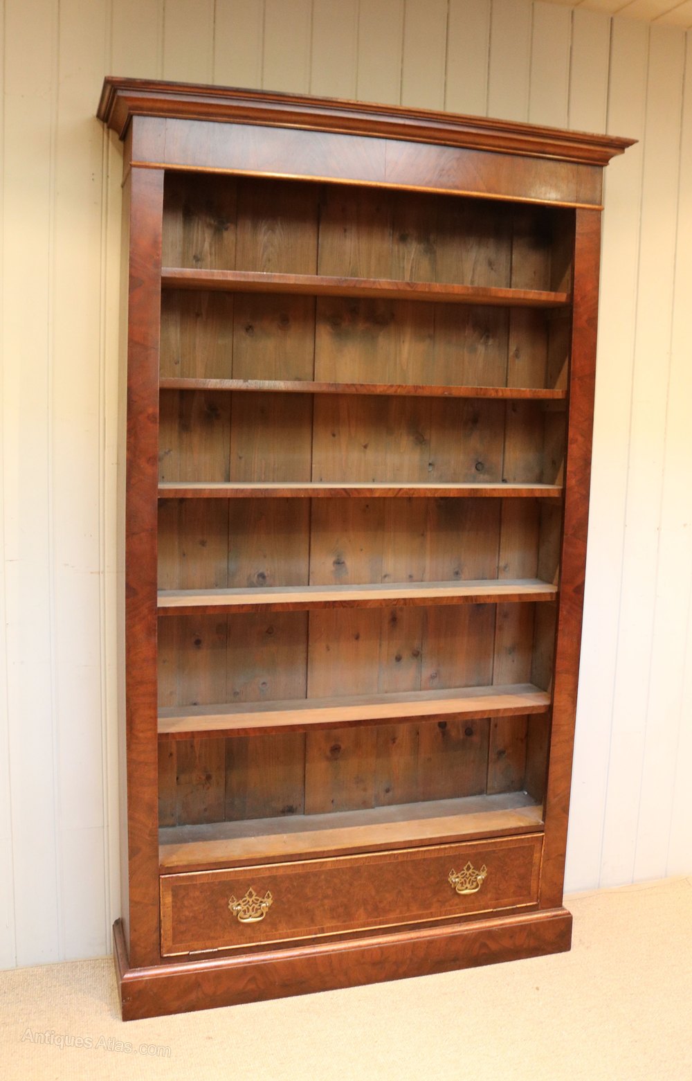 Antiques Atlas - Tall Open Walnut Bookcase