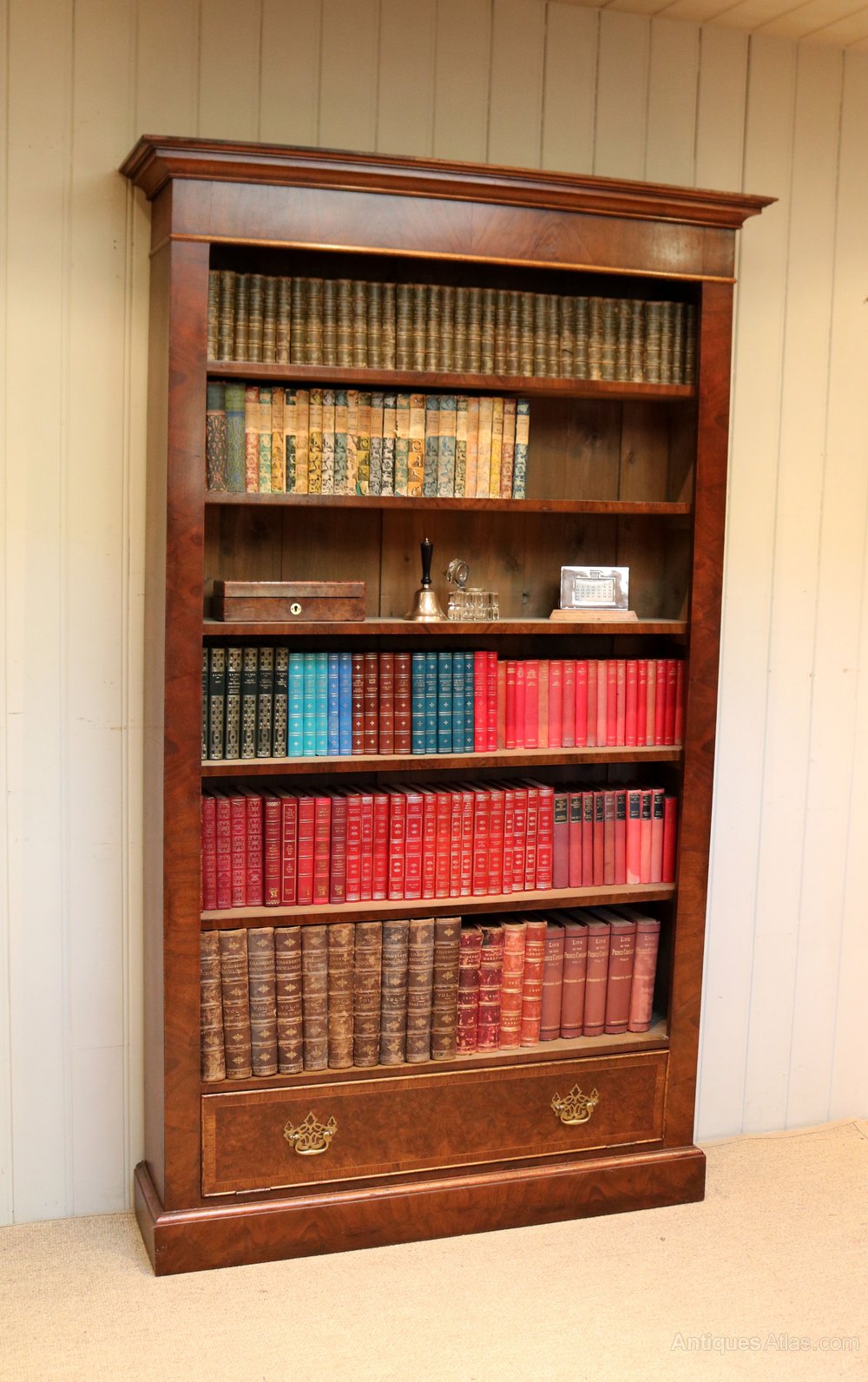 Antiques Atlas - Tall Open Walnut Bookcase