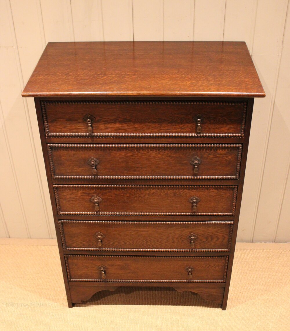 Tall Solid Oak Chest Of Drawers as294a6455 - Antiques Atlas