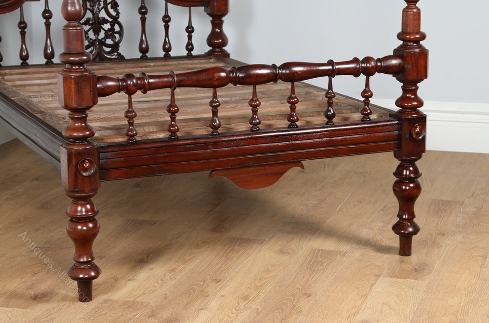 4ft 6” Victorian Colonial Raj Four Poster Bed - Antiques Atlas