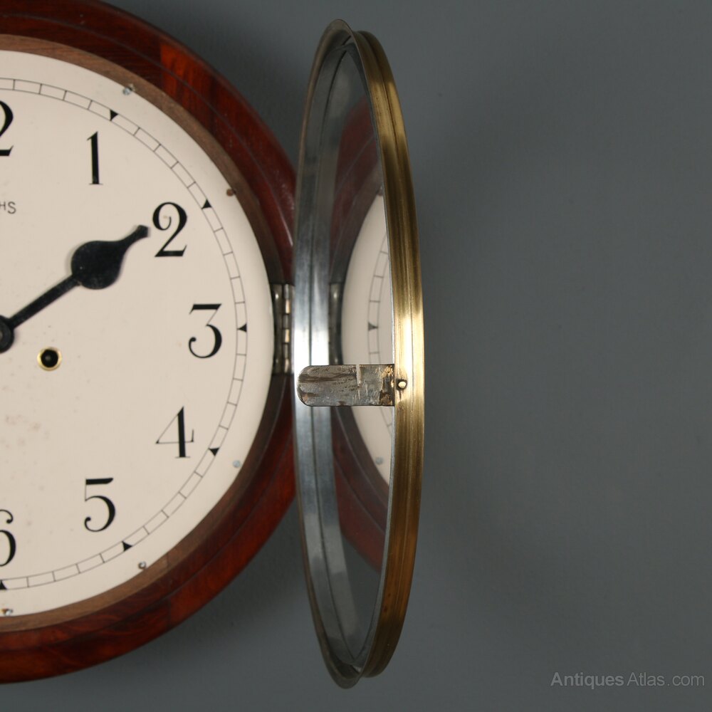 Antiques Atlas - Antique 15" Mahogany Smiths Railway Striking Clock ...