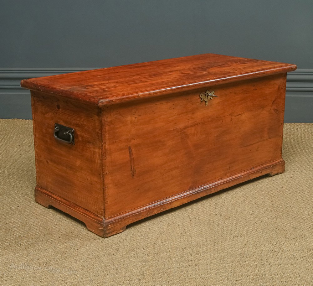 English Victorian Pine Flat-Top Chest (c. 1840) - Antiques Atlas