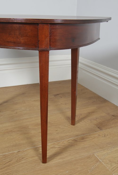 Georgian Regency Figured Mahogany D End Tables - Antiques Atlas