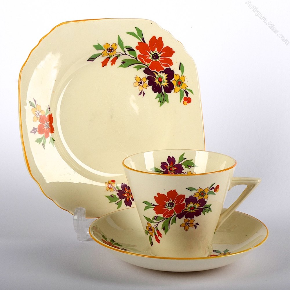 Antiques Atlas - Vintage Art Deco Phoenix Ware Cup, Saucer And Plate ...