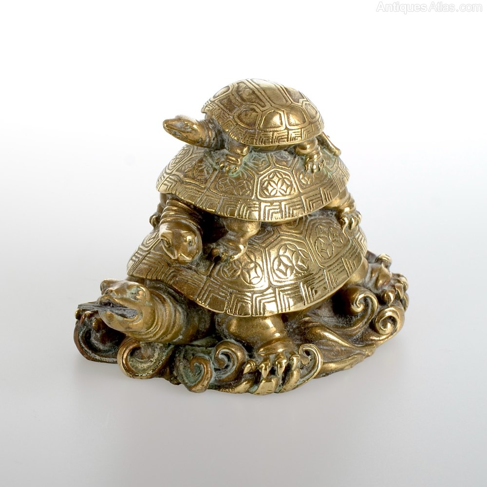 Antiques Atlas - Vintage Early C20th Statue Of Three Turtles