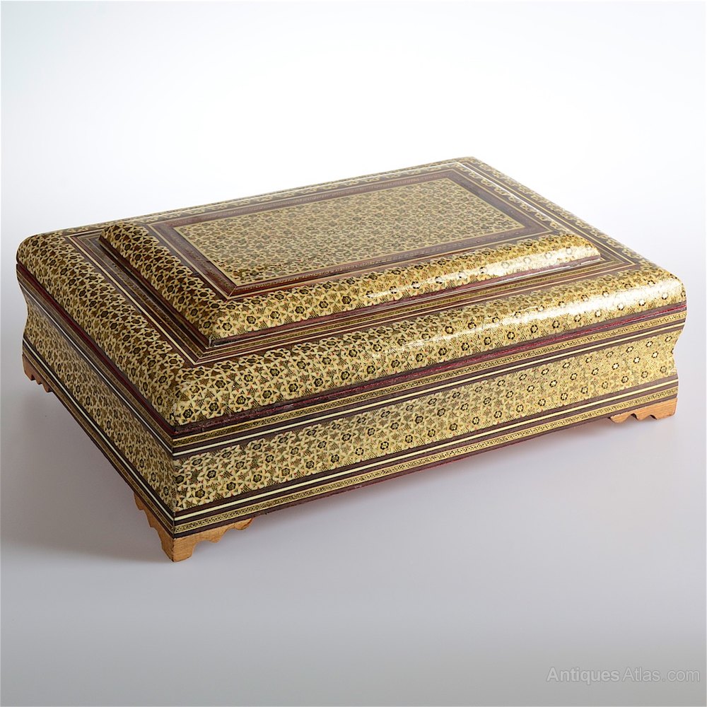 Antiques Atlas - Vintage Khatam Inlaid Wooden Box