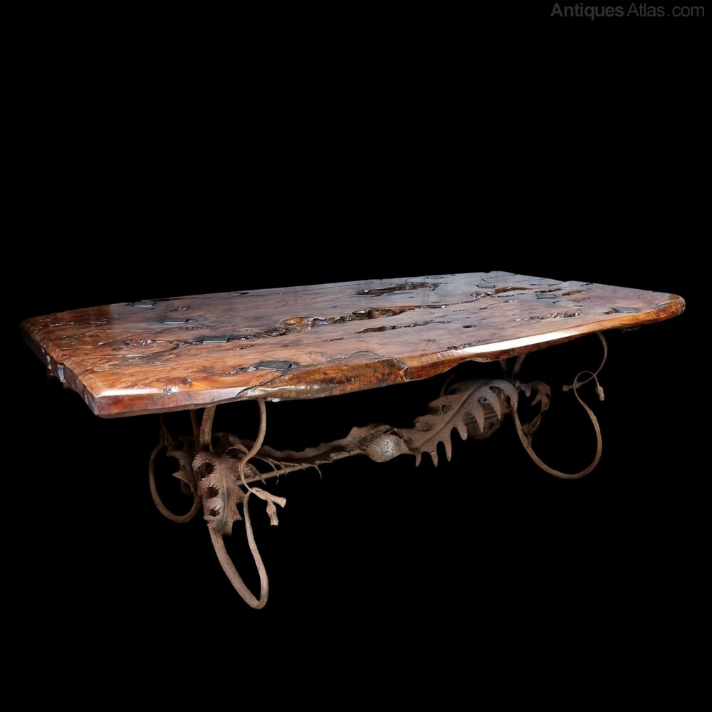 A Massive Yew Wood Refectory Table. as964a539 - Antiques Atlas